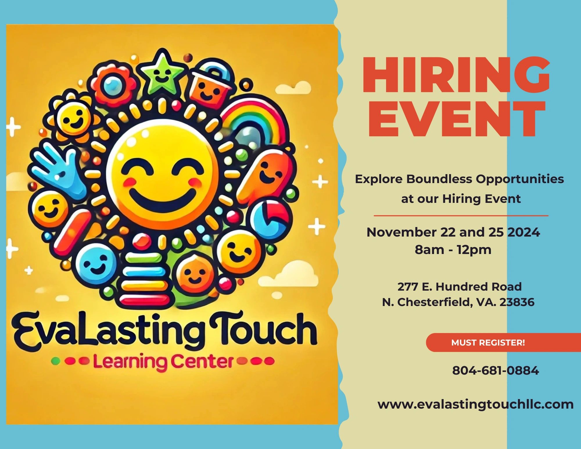 EvaLasting Touch Learning Center Hiring Event!